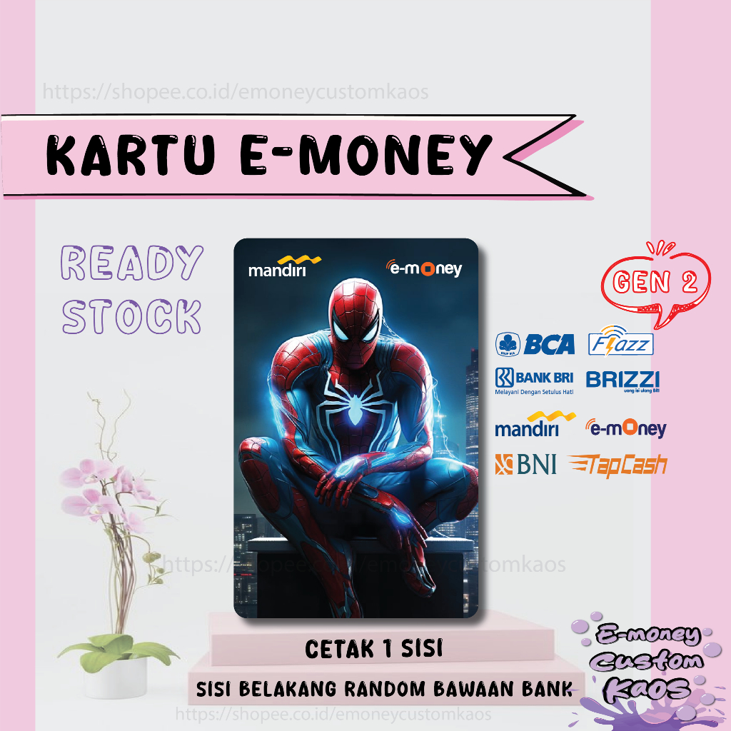 Jual KARTU EMONEY SUPERHERO SPIDER MAN MANDIRI FLAZZ BCA BNI TAPCASH ...