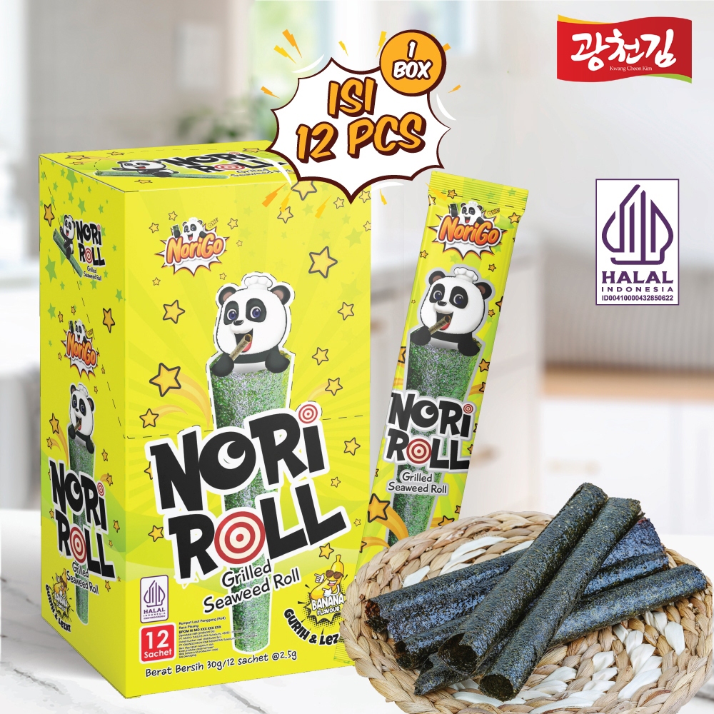 Jual Norigo / Snack Nori Roll Grilled Seaweed Roll 1 box isi 12Pcs ...
