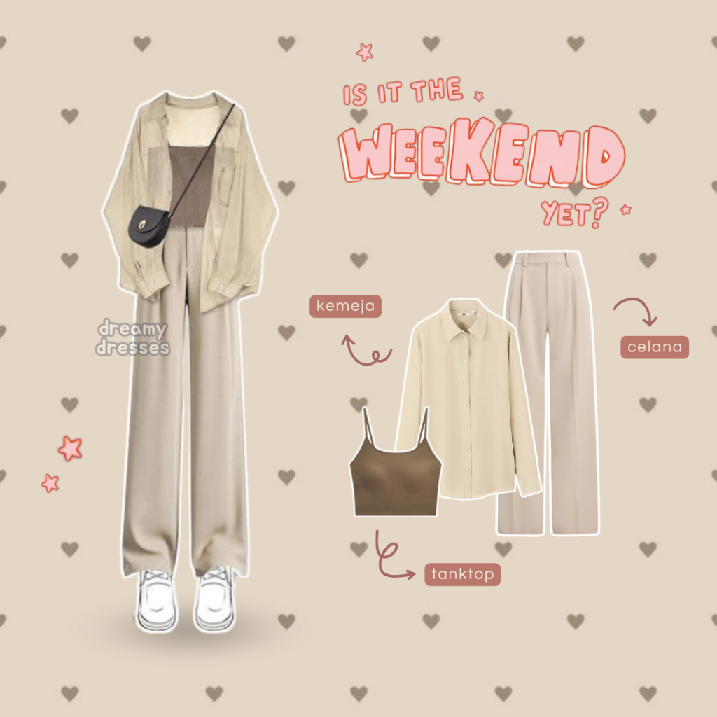 Jual 3IN1 ONE SET 177 - (Tanktop, Kemeja, Celana) One Set Wanita ...