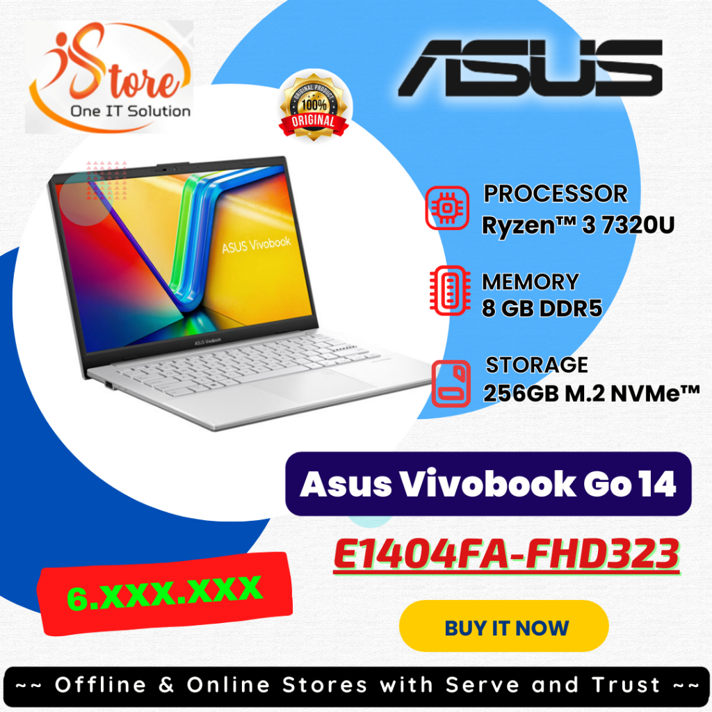Jual Asus Vivobook Go 14 E1404FA-FHD323_AMD Ryzen 3-7320U/8GB/256GB SSD ...