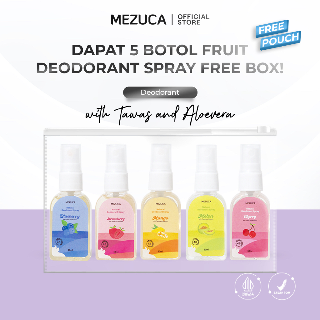 Jual Dapat 5 Botol Natural Deodorant Spray Tawas dan Aloevera BPOM 30ml ...