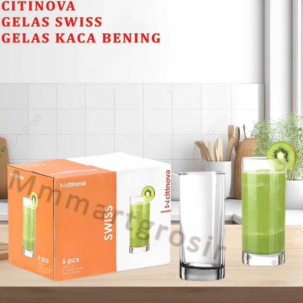 Jual Citinova Glass / Gelas Kaca Bening / Gelas Swiss Serbaguna / Isi ...