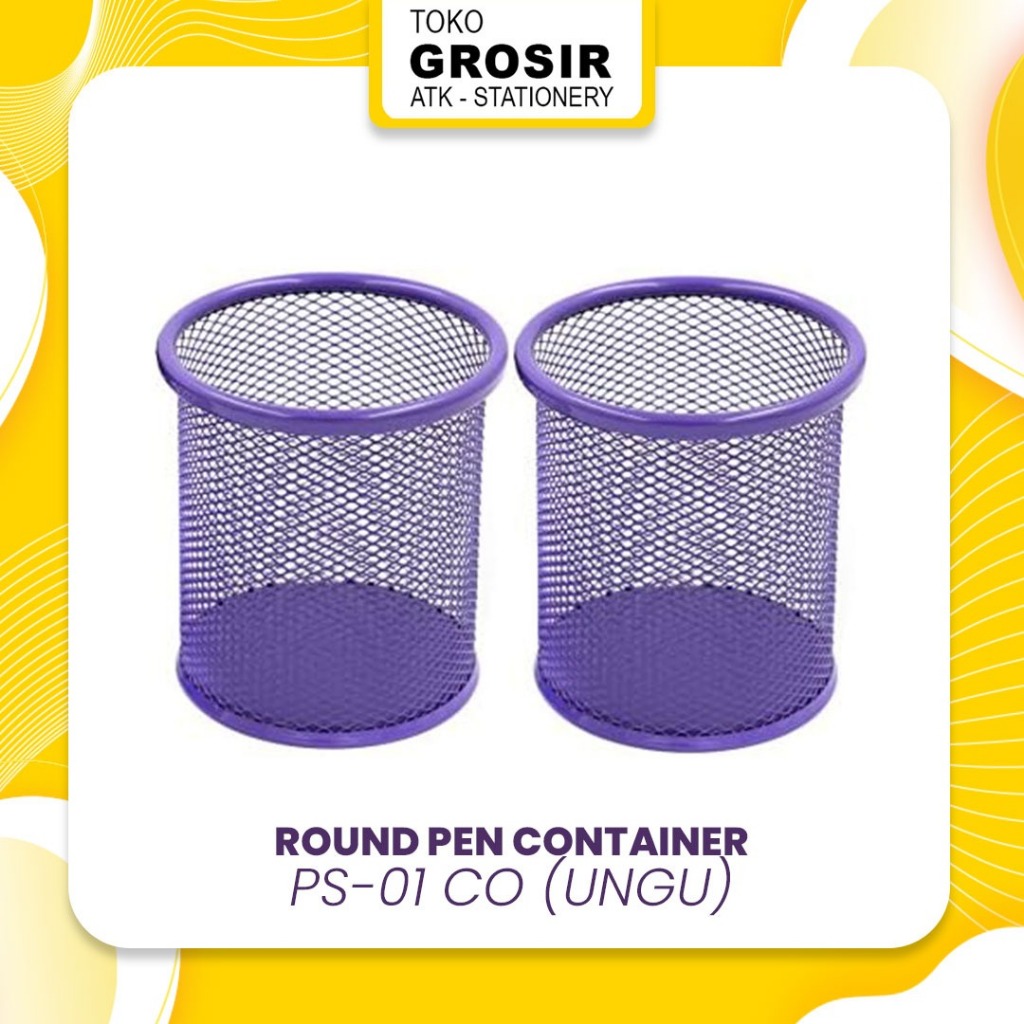 Jual ROUND PEN Container / Desk Pen / Tempat Pensil Tabung PS-02 BL ...