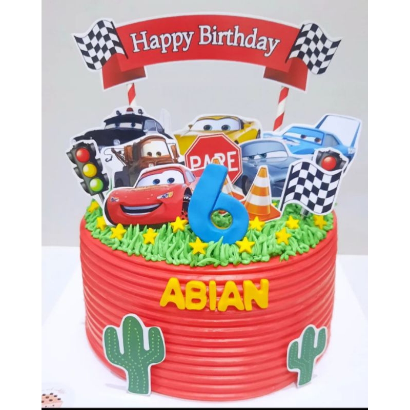 Jual Topper Cake kertas Karakter Cars/ Hiasan kue ulang tahun karakter ...