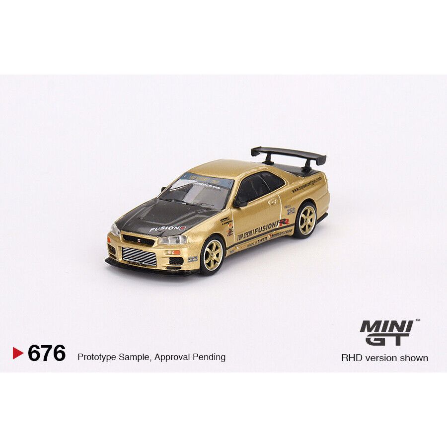 Jual MINI GT 676 Nissan Skyline GT-R (R34) Top Secret Top Secret Gold ...
