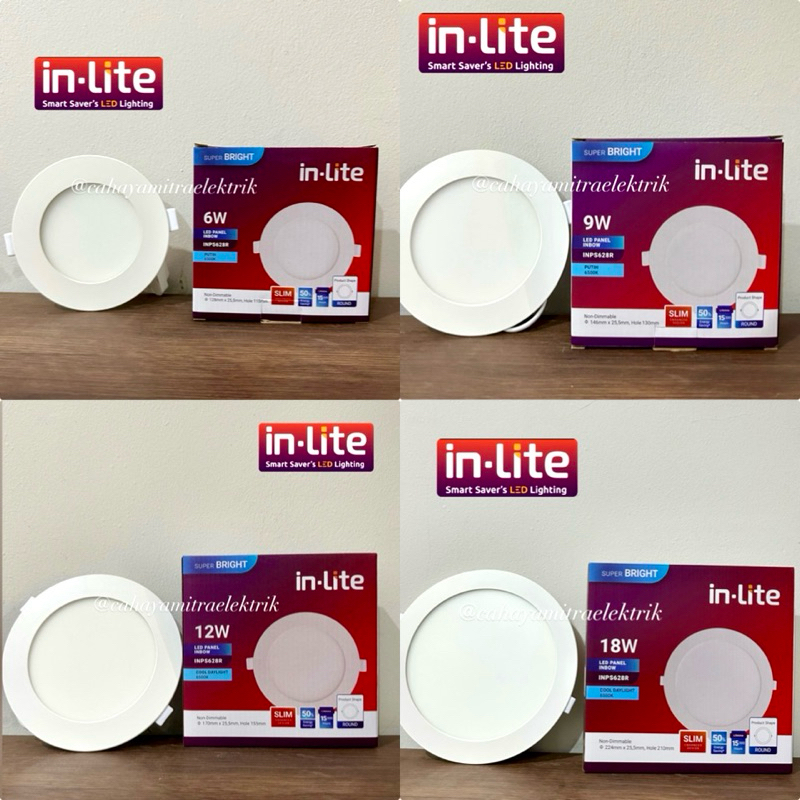 Jual LAMPU PANEL LIGHT LED INLITE INBOW BULAT 3W, 6W, 9W, 12W, 18W ...