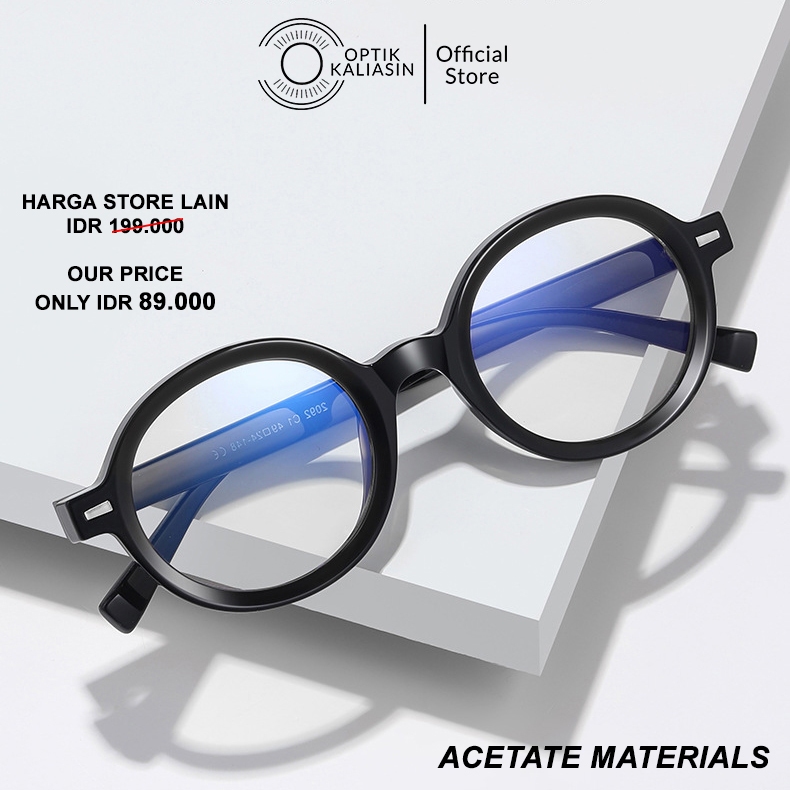 Jual OPTIK KALIASIN - Frame Kacamata pria wanita vintage bold tebal bulat round acetate 2092 ...
