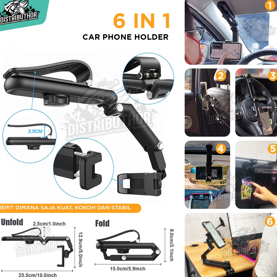 Jual Update Harga Phone Holder Mobil 6 IN 1 Car stand Dudukan Penyangga ...