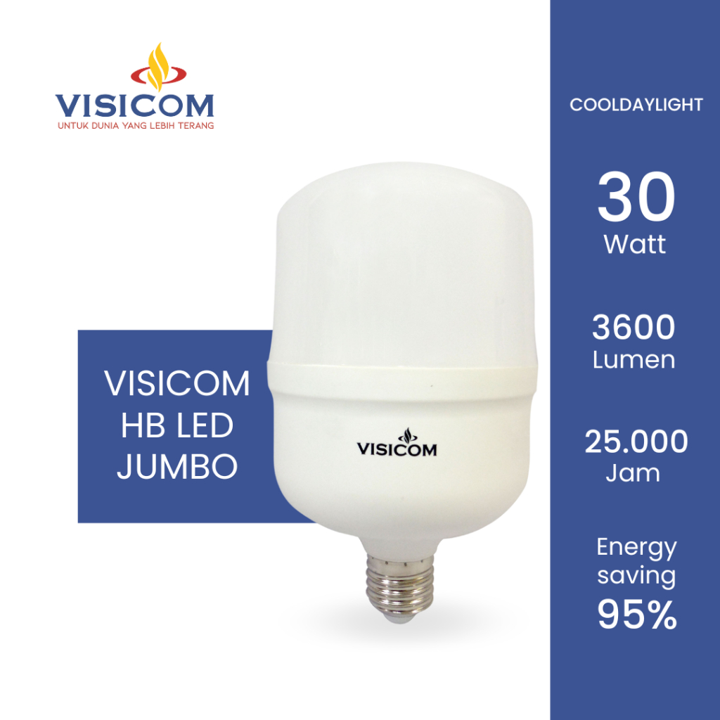 Jual VISICOM Lampu LED Kapsul Jumbo 30 Watt (HB) Hemat Energi - Cahaya Putih | Shopee Indonesia