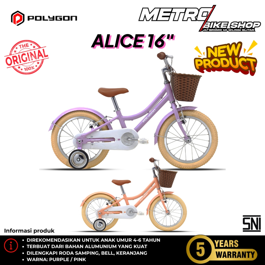Jual Sepeda anak Alice 16 inch Sepeda anak perempuan 4 - 6 tahun ...