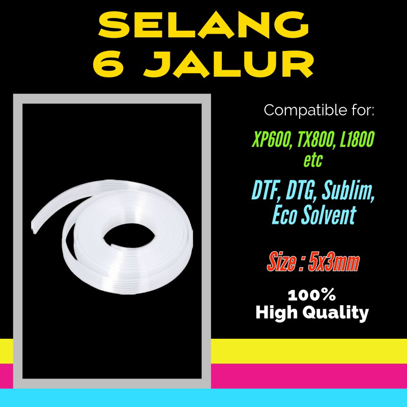 Jual Selang 6 Jalur XP600, TX800 Printer Ink Tube 6 Lines 5x3mm ...