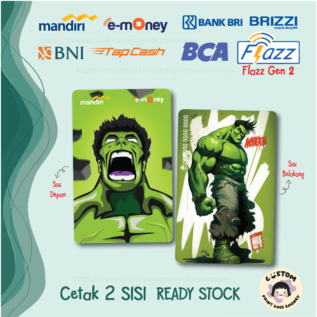 Jual KARTU E MONEY E TOLL SUPERHERO HULK RAKSASA HIJAU HERO AVENGERS ...