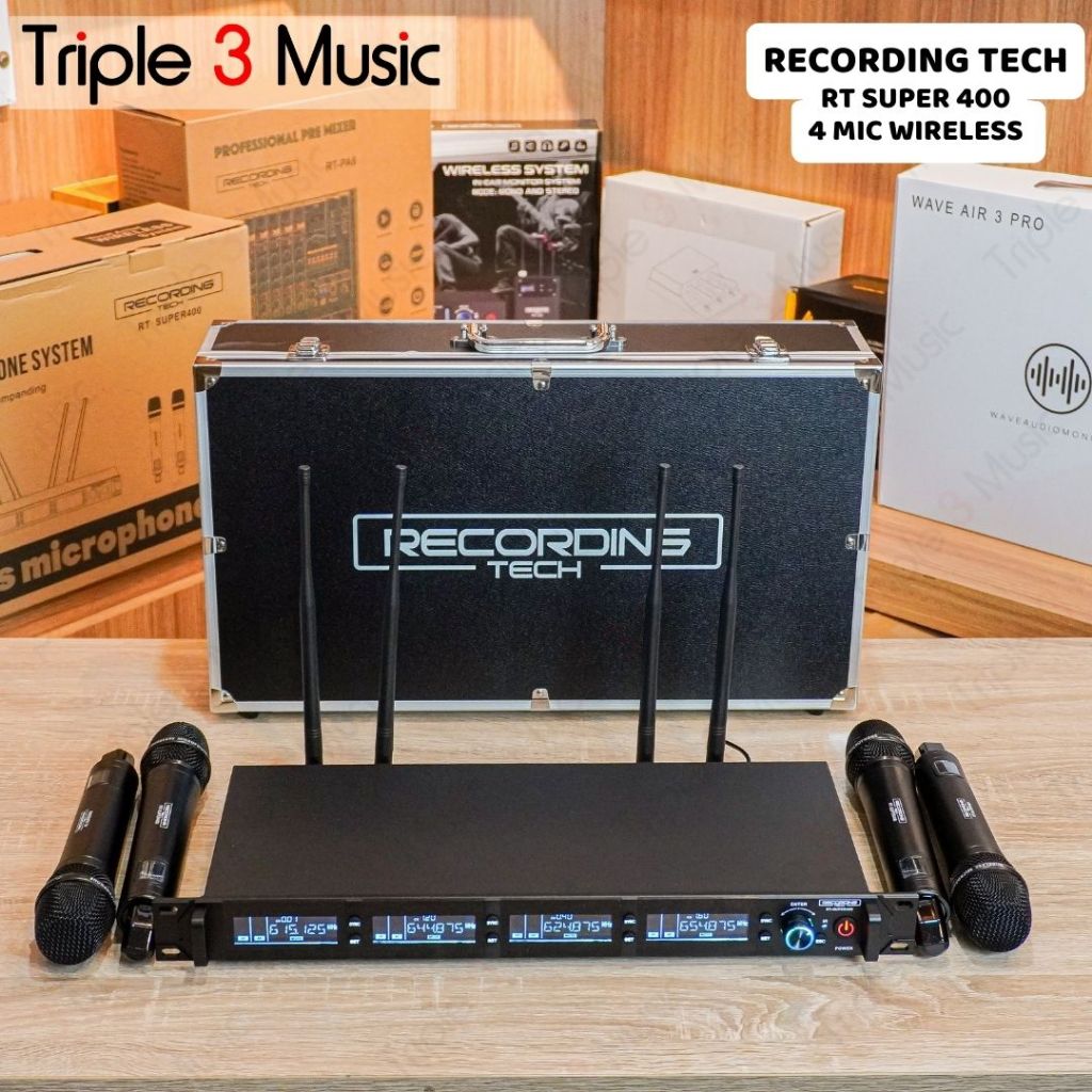 Jual RECORDING TECH RT SUPER400 WIRELESS MICROPHONE | 4 CHANNEL MIC ...