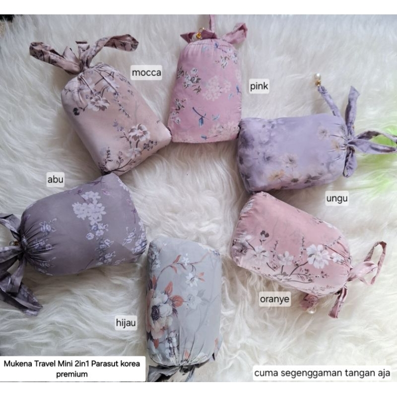 Jual Mukena Travel mini motif bunga parasut korea premium 2in1 | Shopee ...