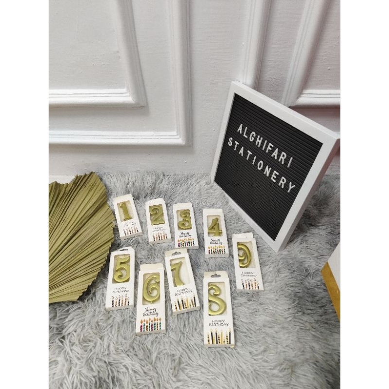 Jual Lilin Ulang Tahun / Lilin Gold Ulang Tahun / Lilin Angka 0-9 Ulang ...