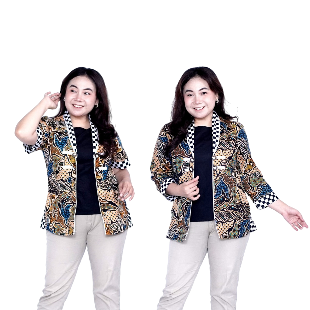 Jual Blouse Big Size Wanita Atasan Batik Primis Lengkap S-M-L-XL-2L-3L-4L-5L-6L-7L Model Blus ...