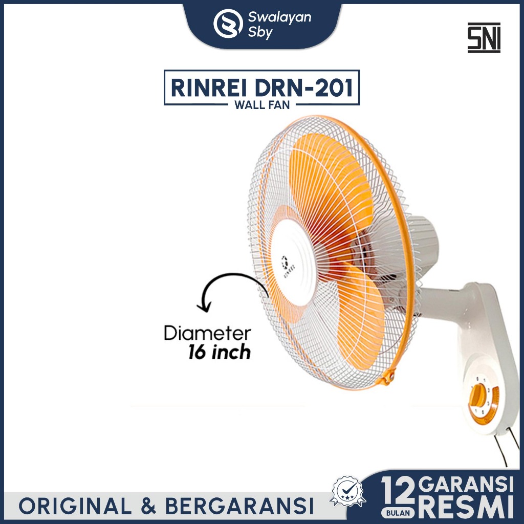 Jual Kipas Angin Dinding Wall Fan 16 inch Rinrei DRN201 | Shopee Indonesia