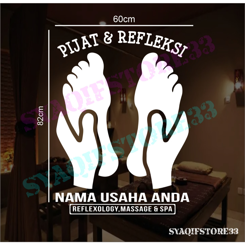 Jual STICKER CUTTING SPA / MASSAGE / REFLEXY / KESEHATAN (CUSTOM NAMA ...