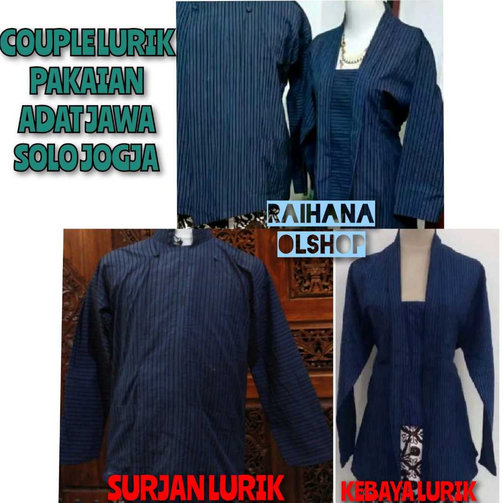 Jual BAJU SERAGAM ADAT JAWA | PAKAIAN COUPLE LURIK BIRU HITAM | PAKAIAN NASIONAL TRADISIONAL ...