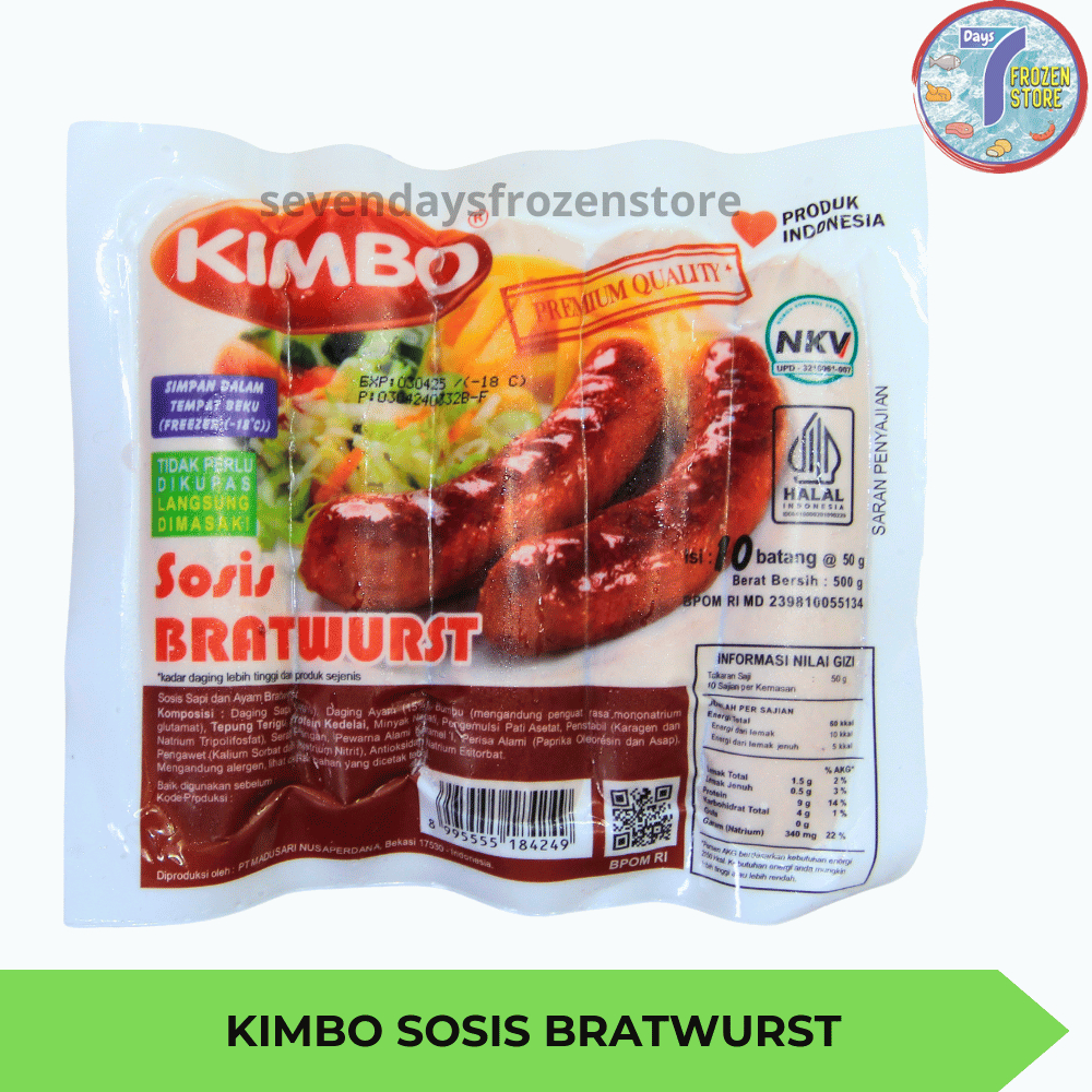 Jual Kimbo Sosis Bratwurst Beku Frozen 500 Gr | Shopee Indonesia