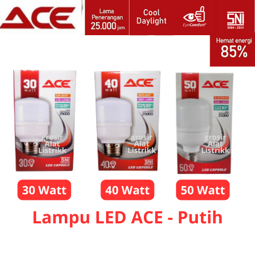 Jual ACE Lampu Led 30W, 40W, 50W Jumbo - Putih | Shopee Indonesia