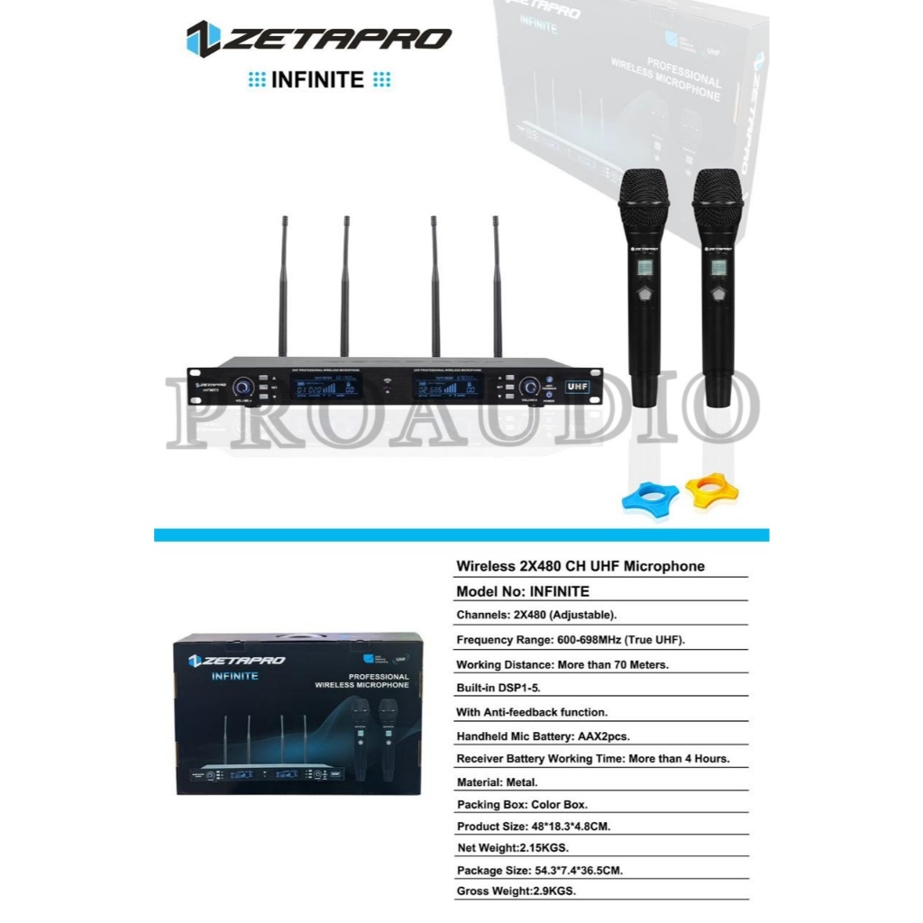 Jual MIC WIRELESS ZETAPRO INFINITE MICROPHONE HANDLE ORIGINAL GARANSI 1 ...