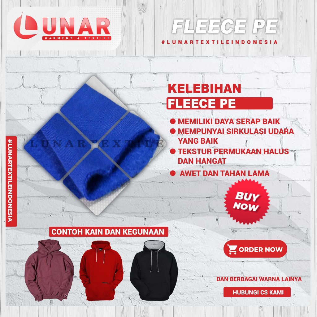 Jual Kain Fleece PE Per-KG Untuk Jaket Sweater, Hoodie & Selimut Bahan ...
