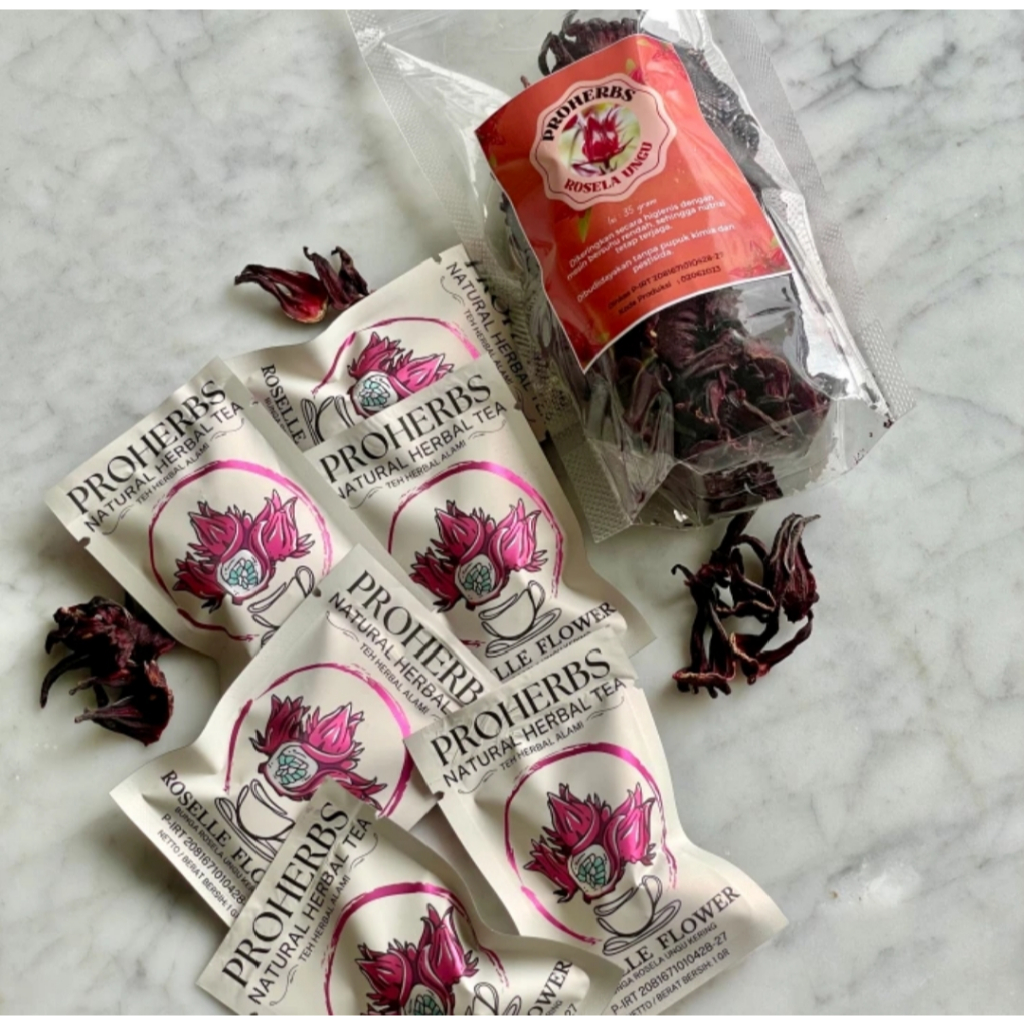 Jual Teh Herbal Alami 100% Organik Rosela Ungu / Organic Roselle Flower ...
