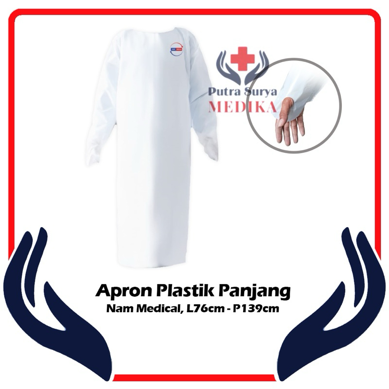 Jual Apron Celemek Plastik Lengan Panjang APD Disposable Medis Nam ...
