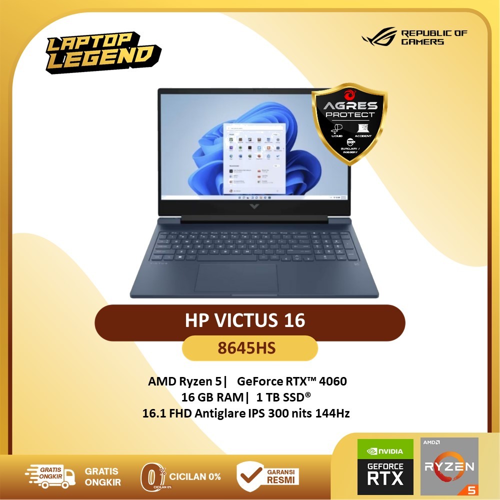 Jual HP VICTUS 16 RYZEN 5 8645HS RTX4060 RAM 16GB SSD 1TB W11+OHS 16 ...
