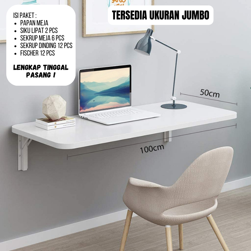 Jual Readystock.id Meja Lipat Dinding Jumbo Belajar Portable - Ukuran ...