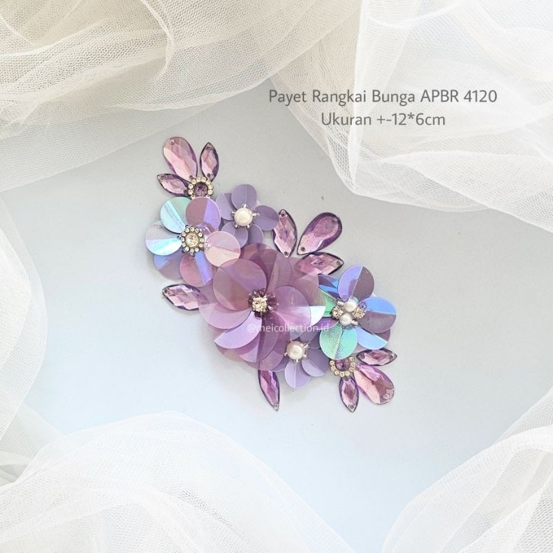 Jual Payet Rangkai Mutiara Permata Kompilasi Nuansa Ungu Purple Bunga