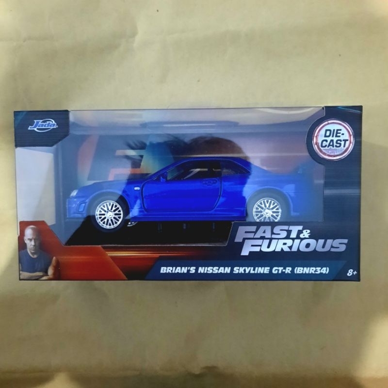 Jual JADA FAST & FURIOUS NISSAN SKYLINE GTR R34 BIRU 1:32 | Shopee ...