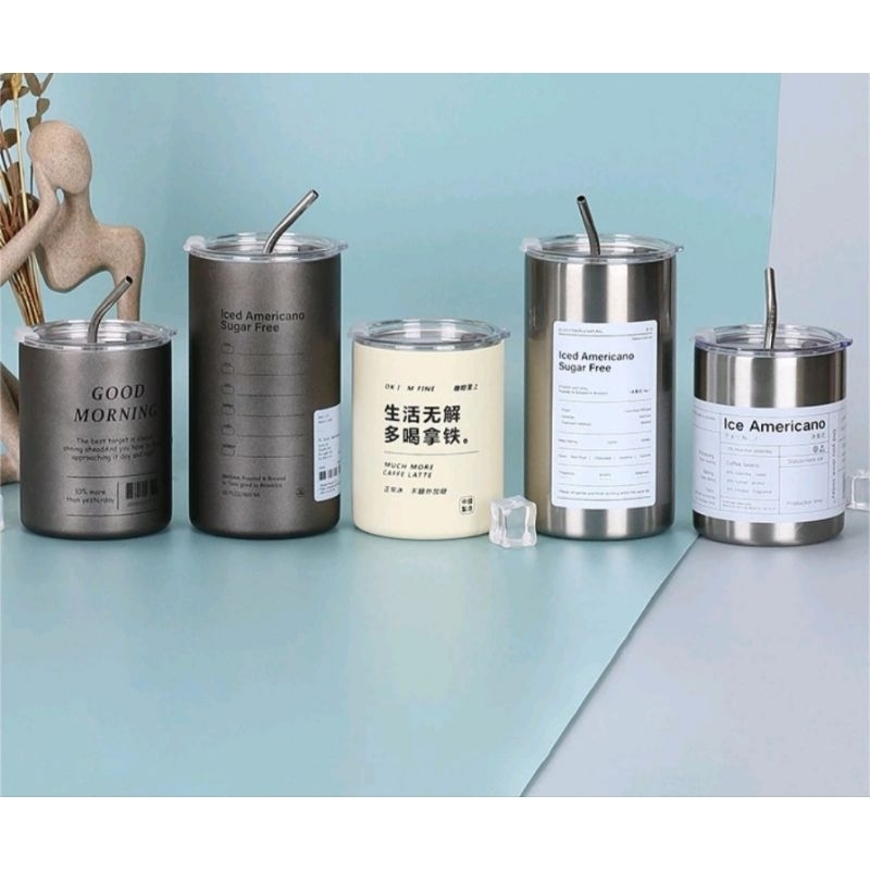 Jual Tumbler aesthetic mug coffe tea bahan stainless steel sus 304 ...