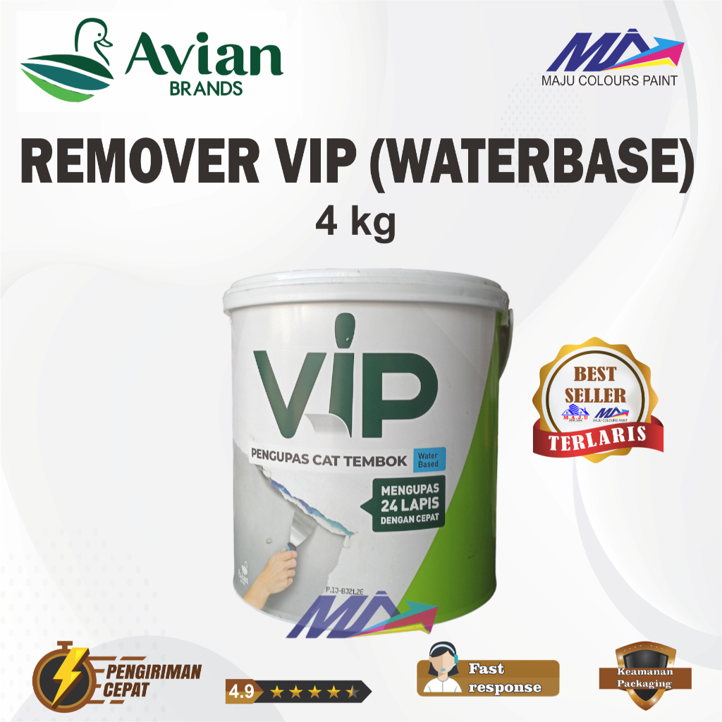 Jual VIP PAINT REMOVER WATERBASE AVIAN 4 KG (PENGELUPAS CAT TEMBOK ...