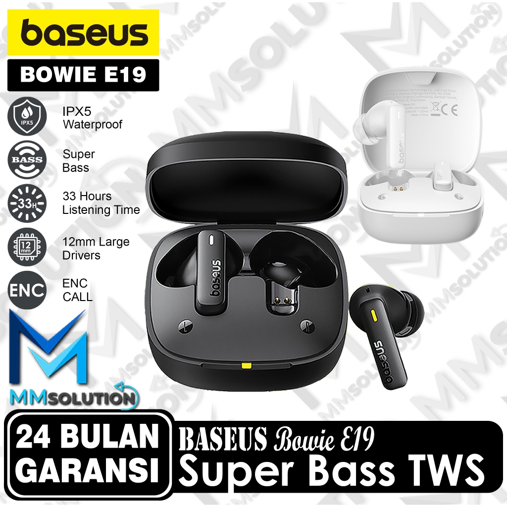 Jual Baseus E19 Super Bass TWS ENC True Wireless Earbuds Earphone | Shopee Indonesia