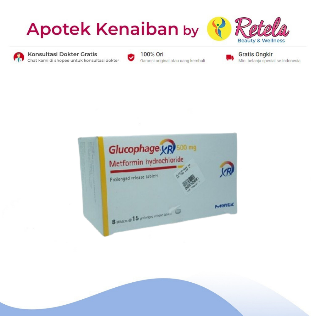 Jual GLUCOPHAGE XR 500MG 1 STRIP 15 TABLET | Shopee Indonesia