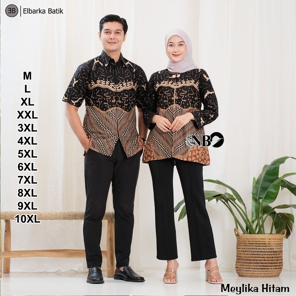 Jual Couple Atasan Batik Pria Wanita Jumbo - Kemeja Lengan Pendek - Blus Cardi & Blus Kerah Daun ...