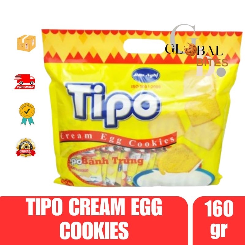 Jual Tipo Banh Trung Milk Cream Egg Cookies - KukisVietnam dengan Krim ...