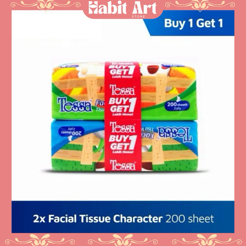 Jual Tessa Tissue Facial 2 Ply 200 Sheets (Buy 1 Get 1) | Shopee Indonesia