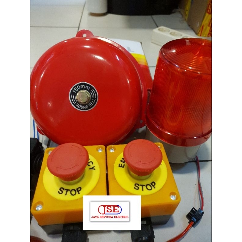 Jual Bell Alarm round bell Besar siap pakai 150m/6inch 2Tombol ...