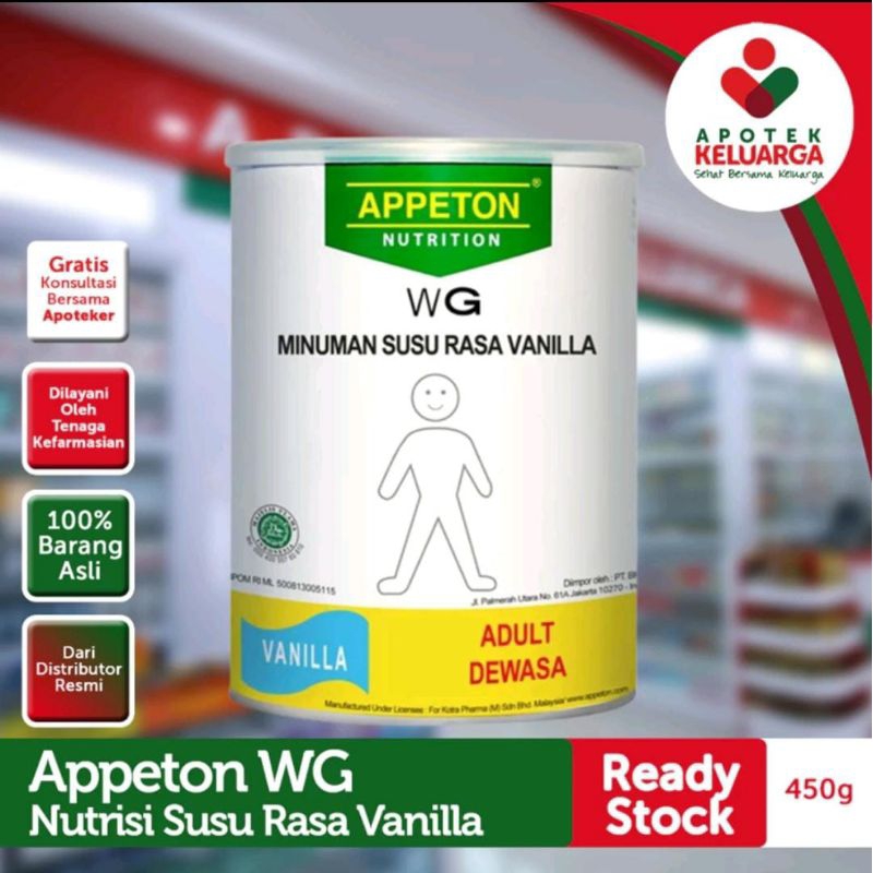 Jual Susu Appeton WG 450 GR Vanilla/Susu Penambah Berat Badan | Shopee ...