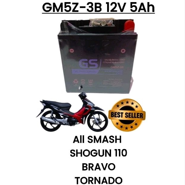 Jual AKI MOTOR SHOGUN 110 NEW SMASH SMASH TITAN SMASH LAMA BAVO TORNADO,,,Aki kering GS grand ...
