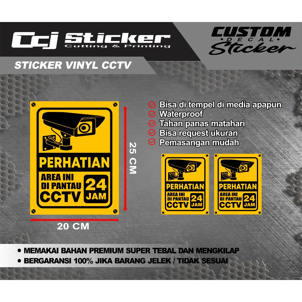 Jual Stiker CCTV 24 jam, Stiker peringatan CCTV, Stiker pantauan CCTV ...
