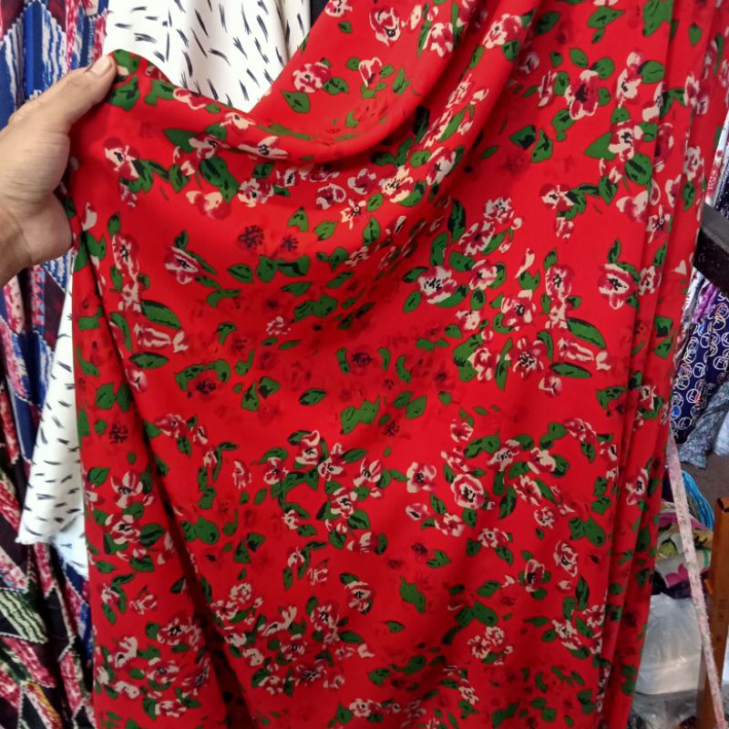 Jual Kain Satin Silk Motif Bunga Premium - Kain Satin Silk - Kain ...