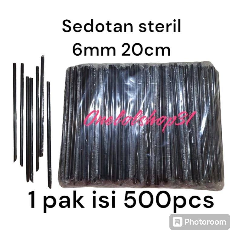 Jual Sedotan Steril 6mm x 20cm Hitam Isi 500pcs / Sedotan Plastik Hitam ...