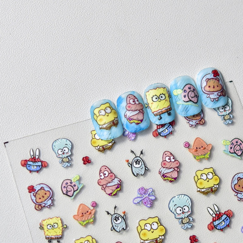 Jual STICKER SPONGEBOB TO-3081 2D NAIL STICKER NAIL ART | Shopee Indonesia
