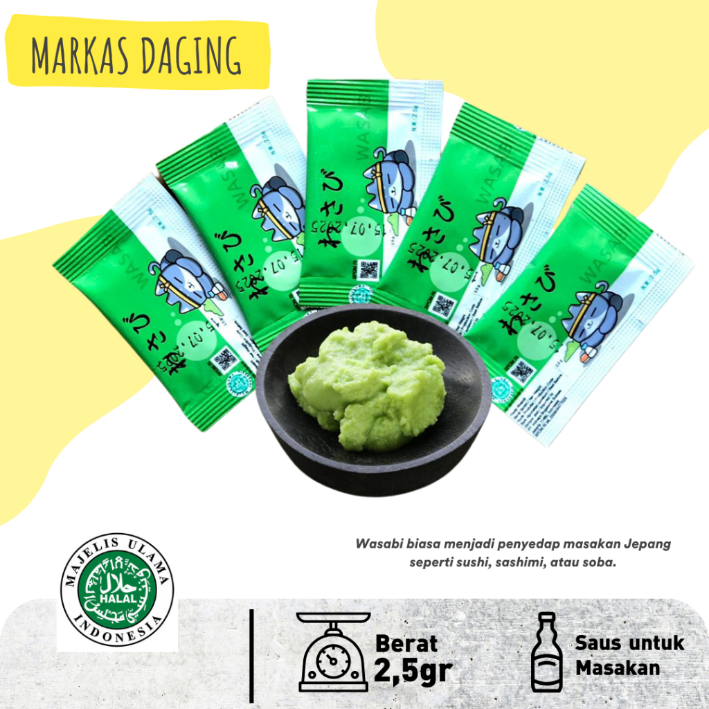 Jual Wasabi Paste Sachet | Wasabi Sachet Halal 2.5gr 1pcs | Shopee ...