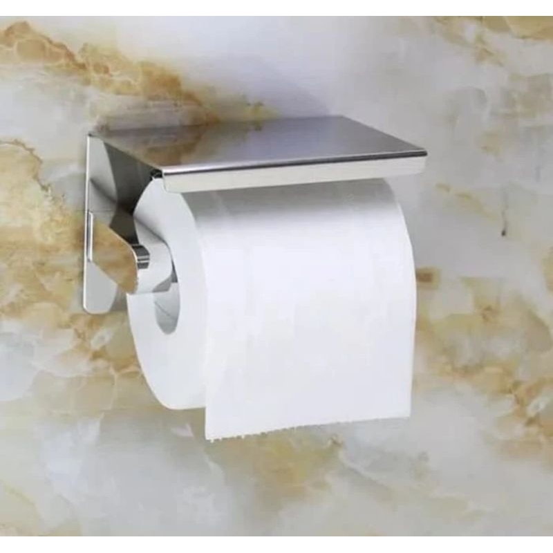 Jual tempat tissue rol kamar mandi / tatakan hp stainless | Shopee ...