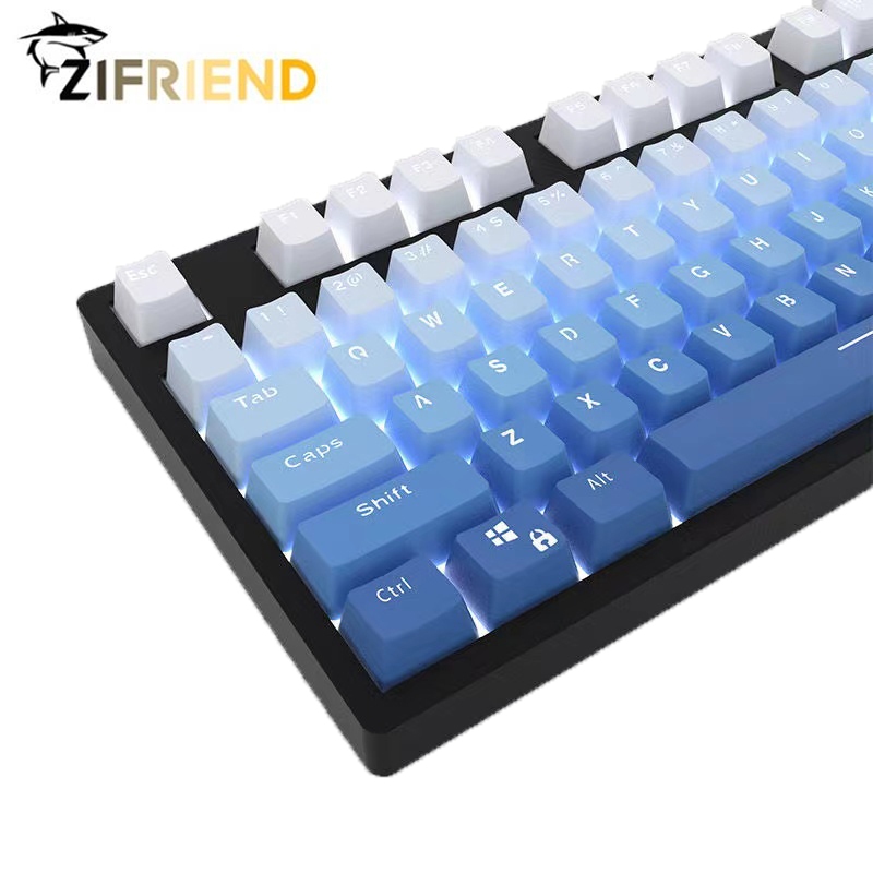 Jual Zifriend Keycap PBT 132 Keys OEM High Pink Blue Gradation Color For Keyboard Gaming ...